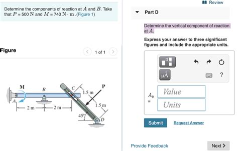 Solved Determine The Components Of Reaction At A And B Take