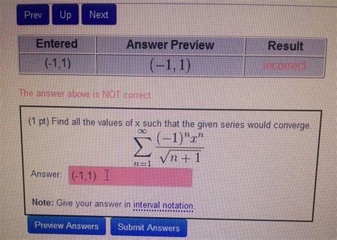 solved find all the values of x such that the given series