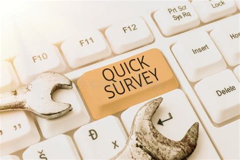 Sign Displaying Quick Survey Business Concept Conduct Fast Check On Condition Value Situation
