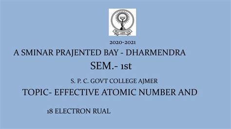 Effective Aatomic Number Pptx