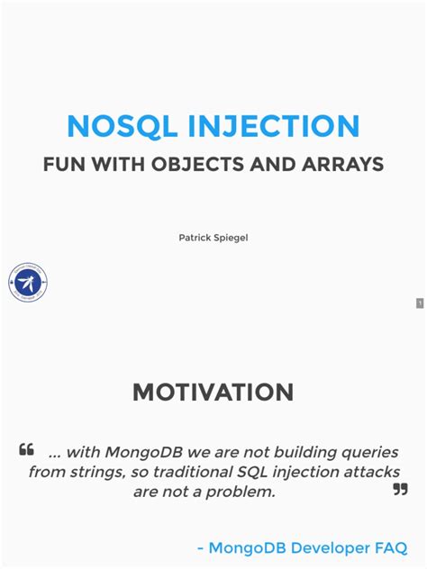 nosql injection fun with objects and arrays pdf databases no sql