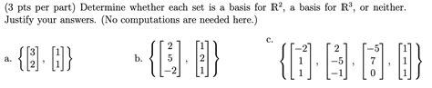 solved 3 pts per part determine whether each set is a