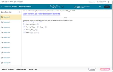 Solved If You Use A 0 05 Level Of Significance In A Two Tail