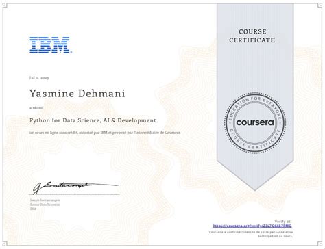 Yasmine Dehmani On Linkedin Python Ai Datascience Coursera 12