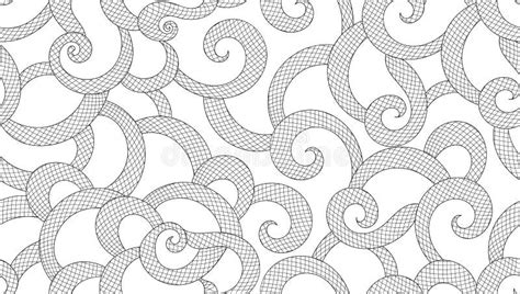 Beautiful Abstract Seamless Pattern With Curling Grid Lines And