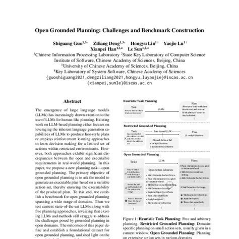 Open Grounded Planning Challenges And Benchmark Construction Acl Anthology