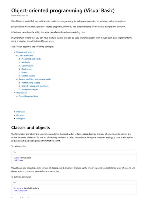 class in visual basic pdf