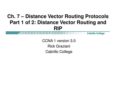 Ppt Ch 7 Distance Vector Routing Protocols Part 1 Of 2 Distance