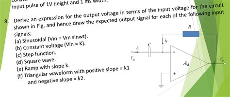 Solved Derive An Expression For The Output Voltage In Terms Chegg Com