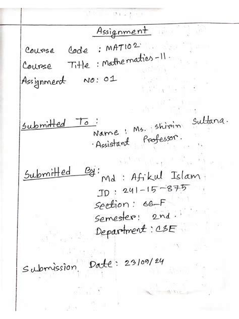 Math 102 Assignment 01 Pdf