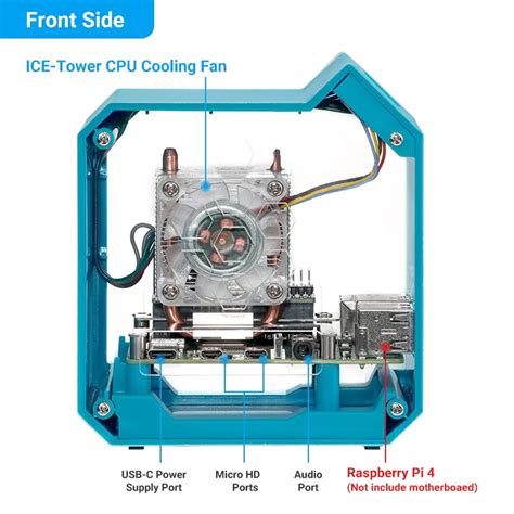 Raspberry Pi Mini Tower Power Kit With ICE Tower Cooler Inch OLED Display Raspberry Pi