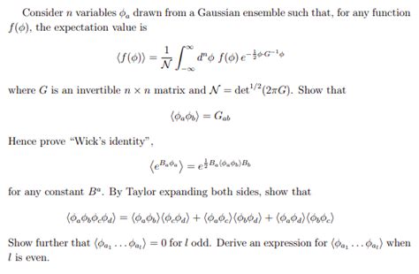Consider N Variables Drawn From A Gaussian Ensemble Chegg