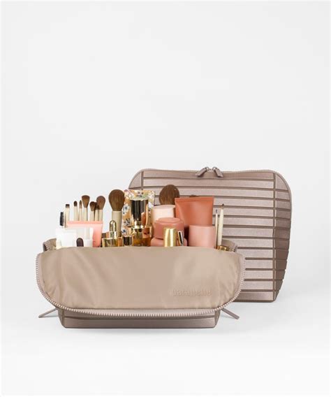 The Large Bronze Traveller Fold Down Makeup Bag Parallelle Makeup