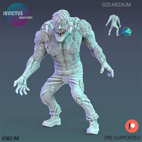 3d Printable Mutating Man Infested Humanoid Alien Hybrid Fungus