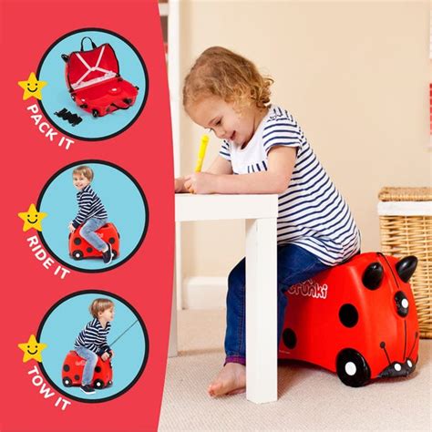Trunki Ladybug Ride On Suitcase Dunelm