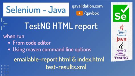 Testng Html Report In Detail Emailable Report Or Indexhtml Maven