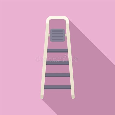 Stair Ladder Icon Flat Vector Wood Construction Stock Vector