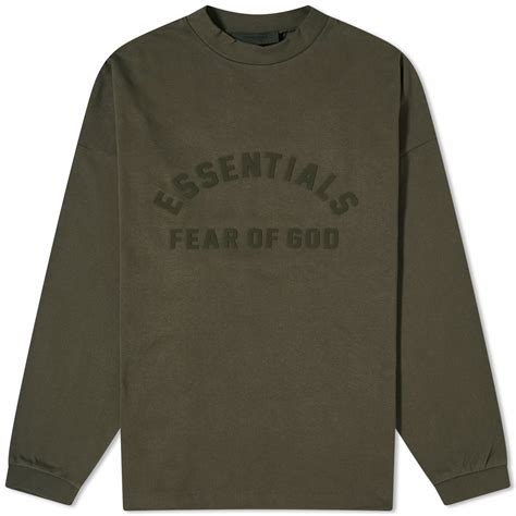 Fear Of God Essentials Mens Spring Long Sleeve Printed T Shirt In Ink