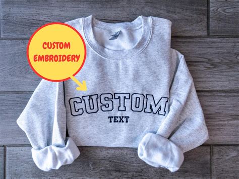 Custom Embroidered Varsity Crewneck Embroidery Crewneck Custom