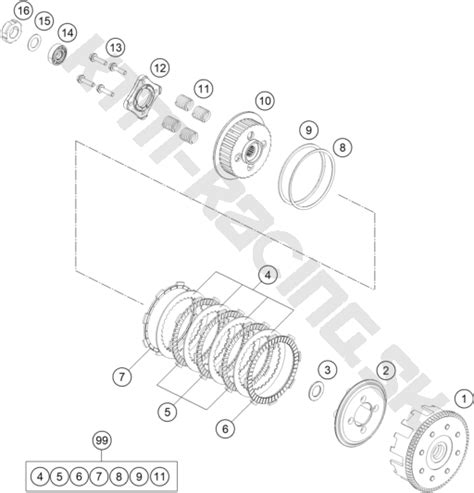 KTM Racing Schéma CLUTCH pre model KTM Naked Bike 125 Duke white