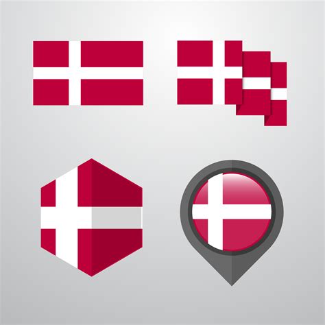 Denmark Flag Design Set Vector 14336065 Vector Art At Vecteezy