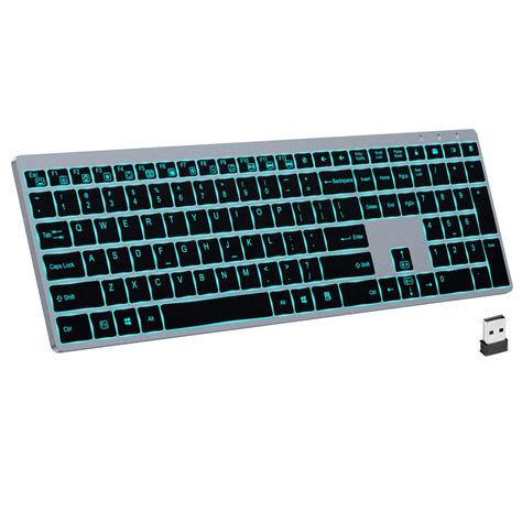 Rechargeable Wireless Keyboard Full Size With Backlight 2 4G Comfortable Silent Typing Feel