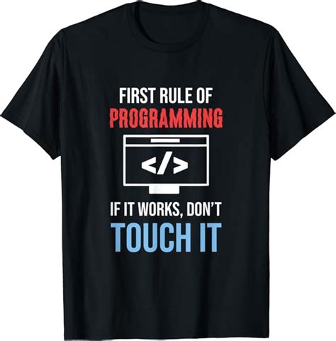rule of programming coding programming funny programmer t shirt uk fashion