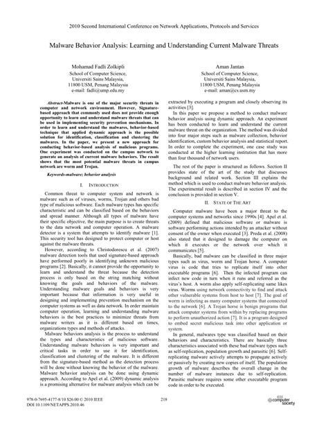 Pdf Malware Behavior Analysis Learning And Understanding Current