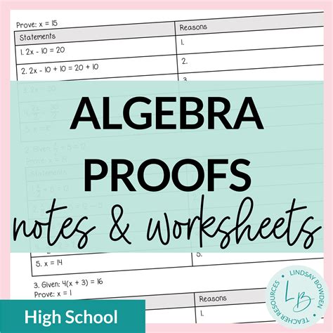 Algebra Proofs Notes And Worksheets Lindsay Bowden Worksheets Library