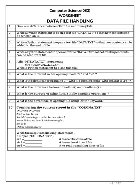 Cs Data File Handling Slw Download Free Pdf Text File String Computer Science