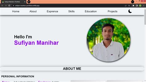 Portfoliowebsite Webdesign Uiux Webdevelopment Webdeveloper Sufiyan Manihar