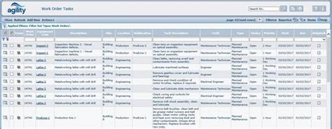 Work Order Task List