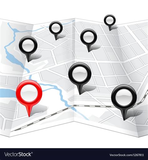 Abstract Map With Glossy Markers Royalty Free Vector Image