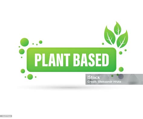 식물 기반 라벨 플랫 단순 벡터 아이콘입니다 건강 식품 포스터입니다 신선한 생태 식물 기반 기호 배지 로고 벡터 스톡 일러스트레이션입니다 0명에 대한 스톡 벡터 아트 및