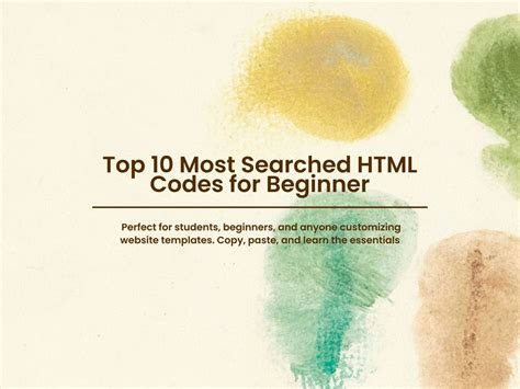 Top 10 Most Searched Html Codes For Beginner