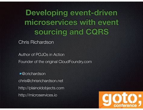 Developing Event Driven Microservices With Event Sourcing And Cqrs