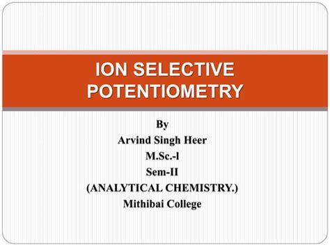 Ion Selective Potentiometry Pptx