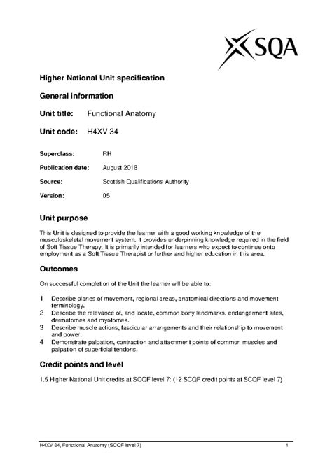Unit Specification H4xv34 Higher National Unit Specification General