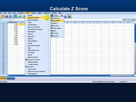 Calculate Z Score T Score And Percentile In Spss Pptx