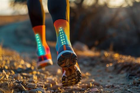 Premium Photo A Person Wearing Smart Socks With Pressure Sensors Generative Ai