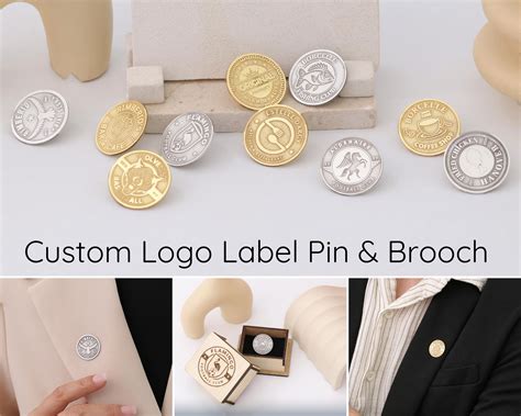 Custom Logo Pin Engraved Lapel Badge Company T Etsy