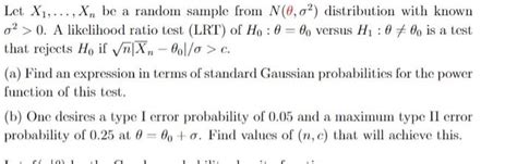 Solved Let X1 Xn be a random sample from N θ σ2 Chegg com