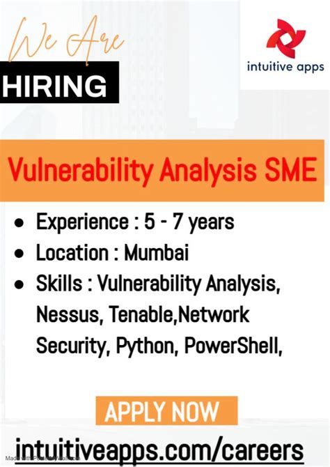 Hiring Cybersecurity Vulnerabilityanalysis Networksecurity Python… Intuitive Apps Inc