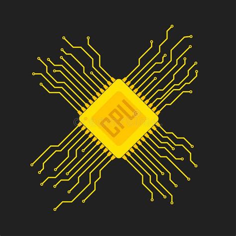 Chip With Circuit Board Vector Illustration Stock Illustration Illustration Of Data