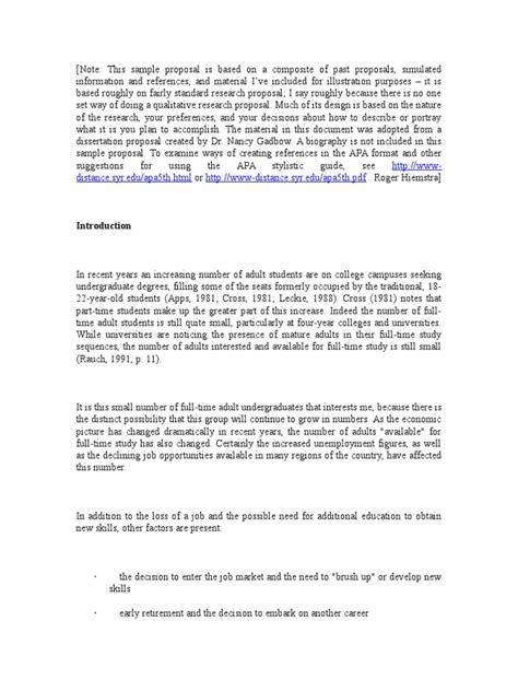 Qualitative Research Proposal Template