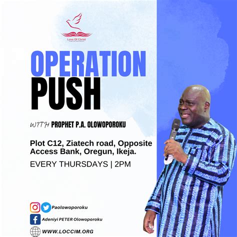 Thursday Operation P U S H Love Of Christ Chapel International Ministries