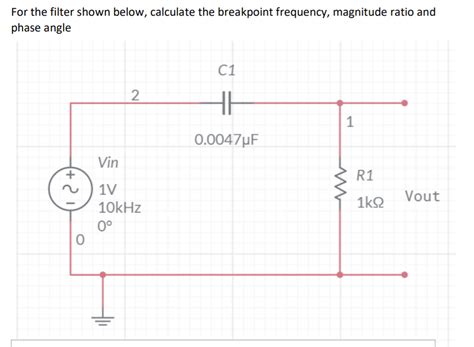 Solved For The Filter Shown Below Calculate The Breakpoint