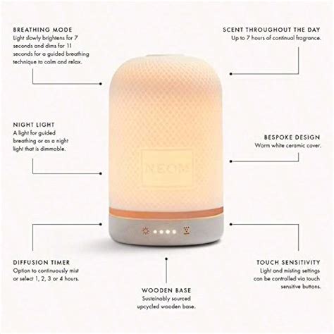 Premium Ultrasonic Essential Oil Diffuser Ceramic Cover Led Light And Timer Aromatherapy