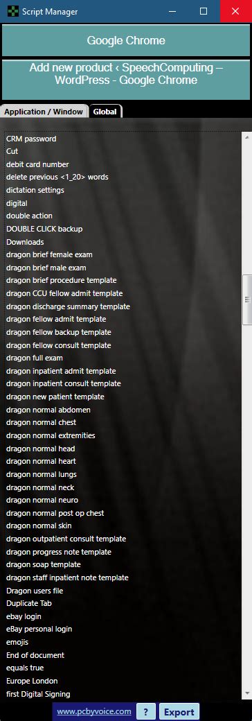 Script Manager SpeechComputing