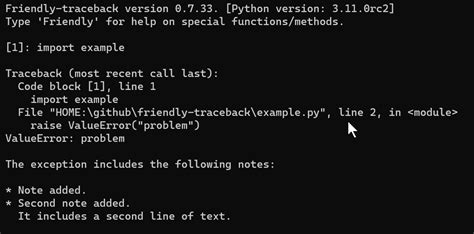 Add Support For Exception Notes · Issue 181 · Friendly Tracebackfriendly Traceback · Github
